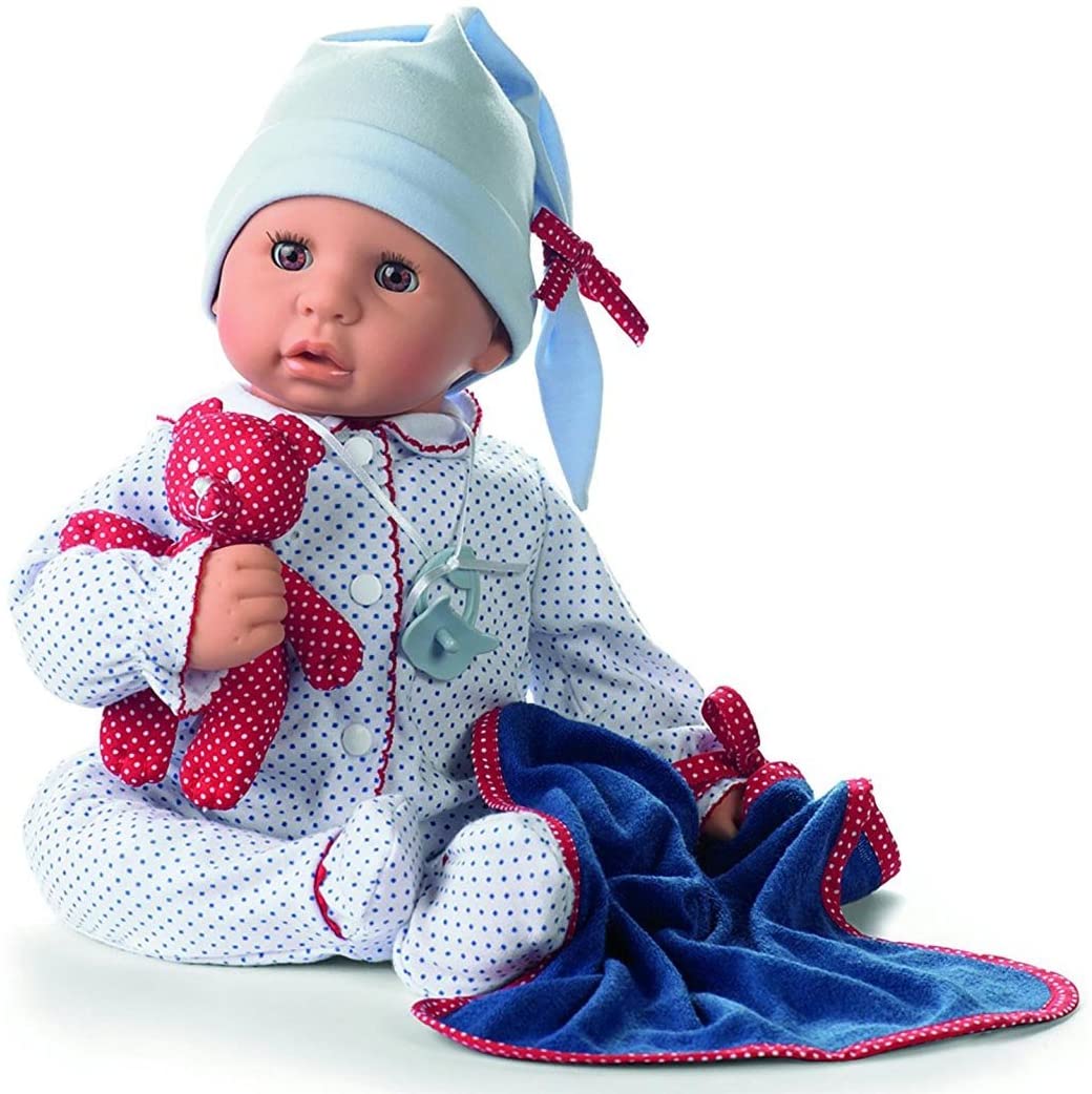 Götz 1161034 Cookie Blue Spots Doll - 48 cm Stor baby docka med bruna ...